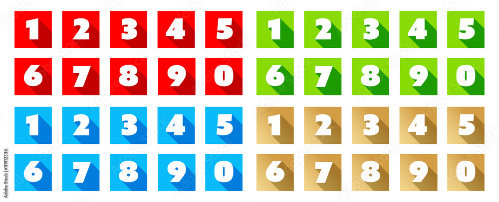 Numbers / Red square Icons の Stock ベクター | Adobe Stock
