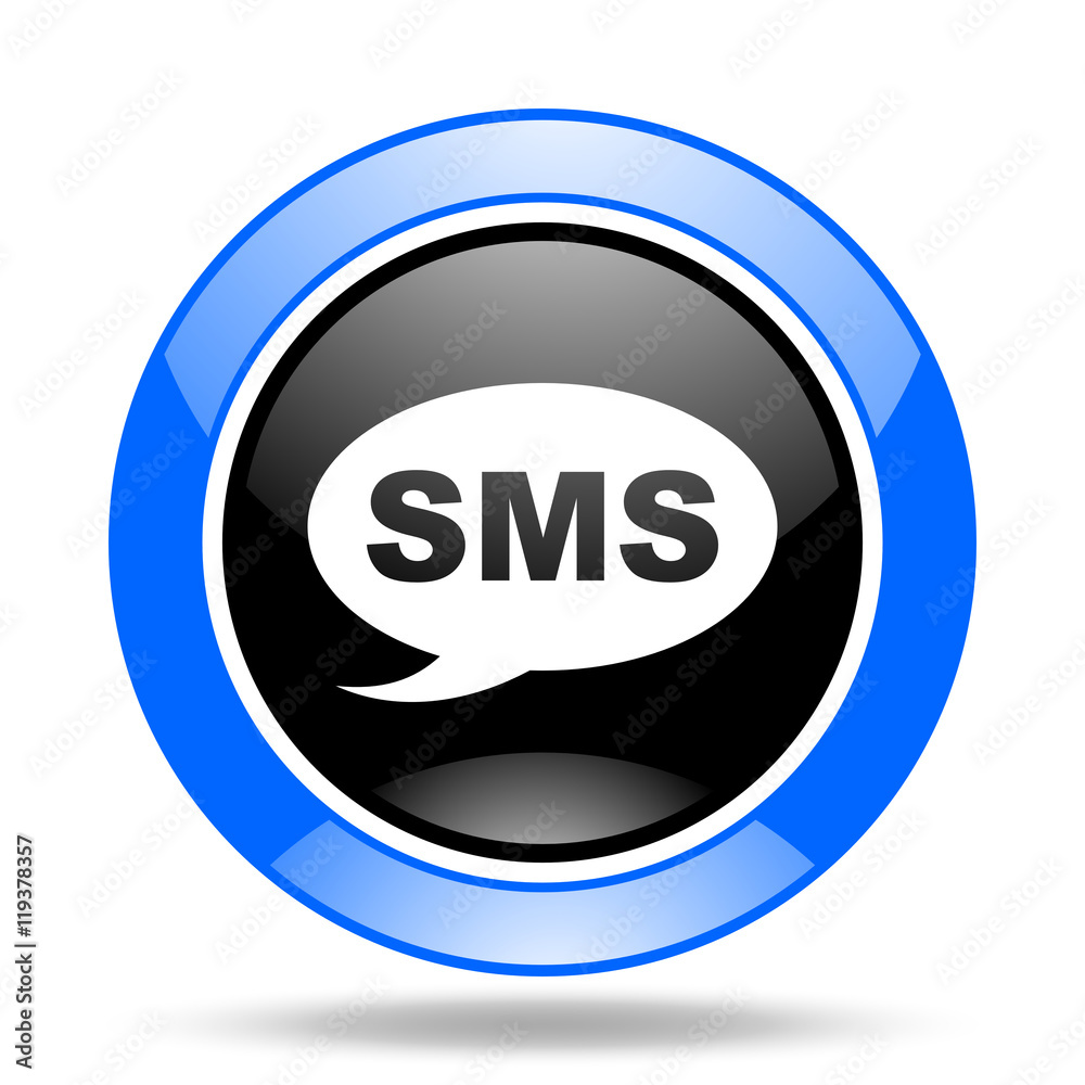 sms blue and black web glossy round icon Stock Illustration | Adobe Stock