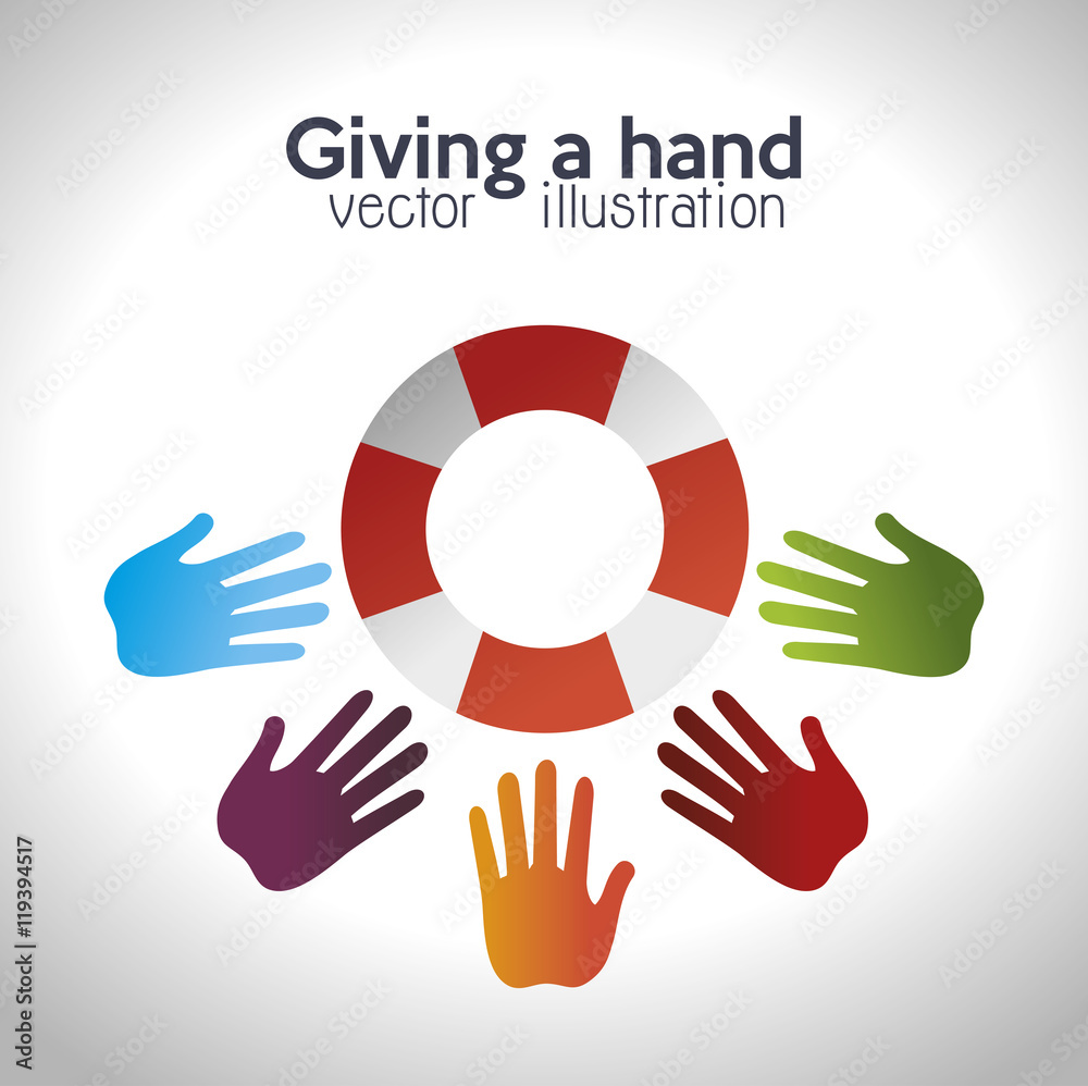 helping hands concept icon Stock Vector | Adobe Stock