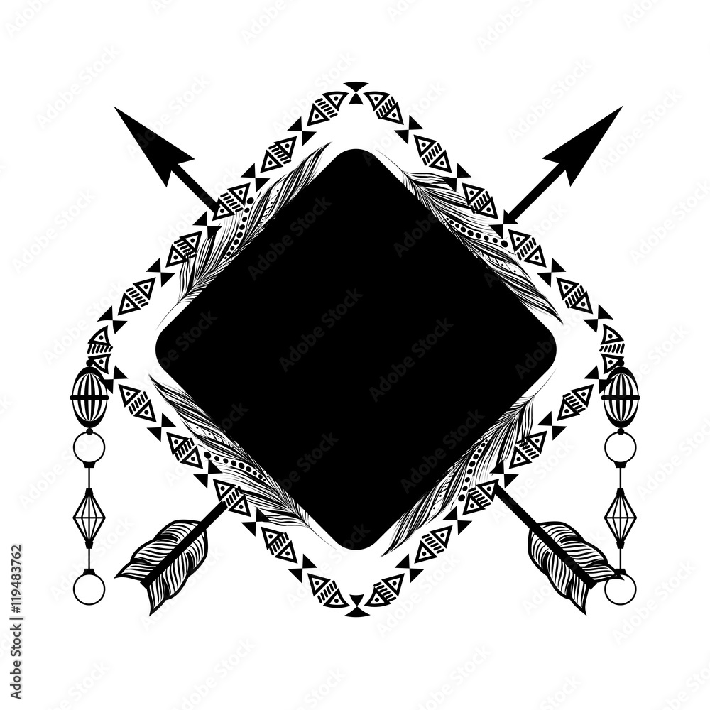 boho stamp cross arrow Stock Vector | Adobe Stock