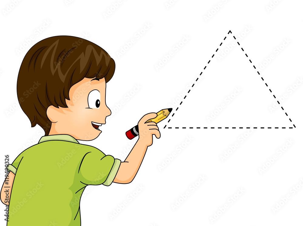 Kid Boy Trace Triangle Stock Vector | Adobe Stock
