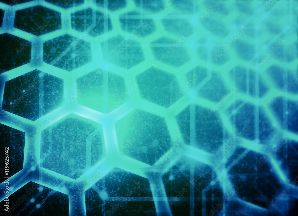 data deep learning hologram ai technology robotic, molecule of chemical ...