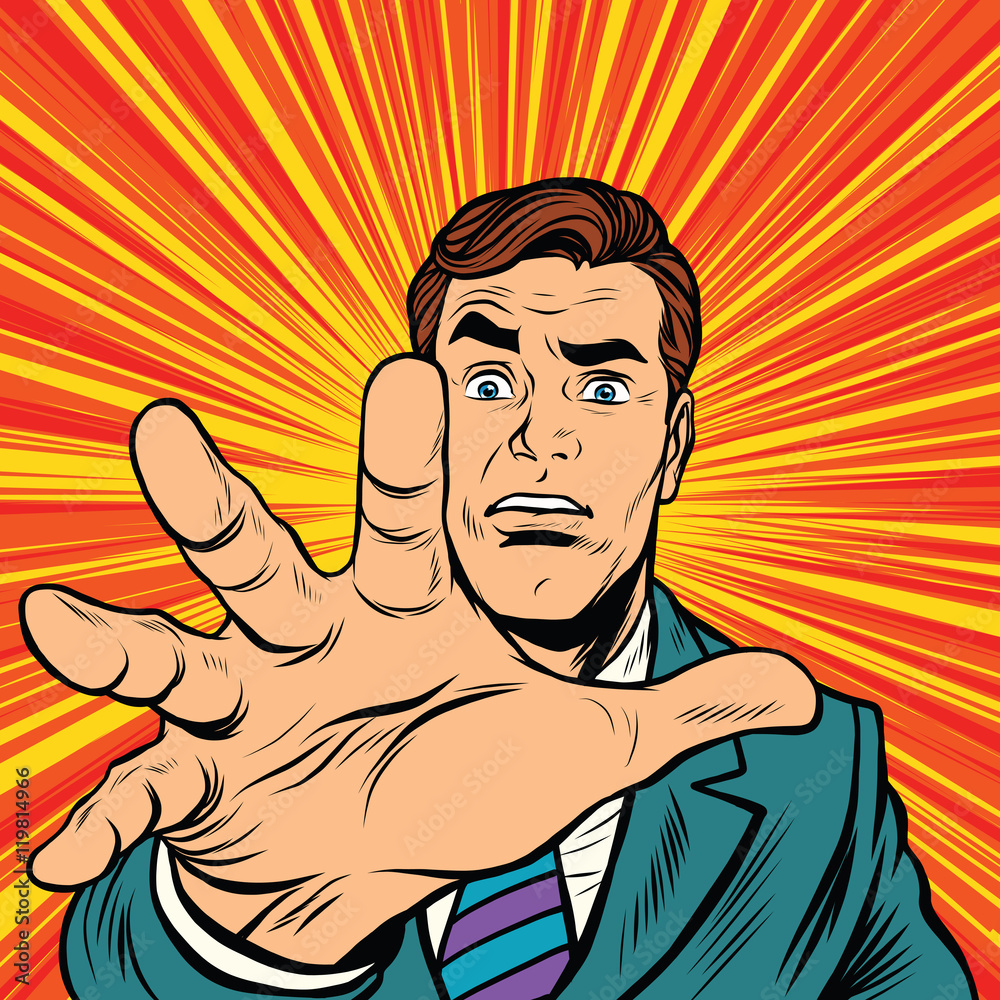 Vector de Stock Retro man missing a hand | Adobe Stock