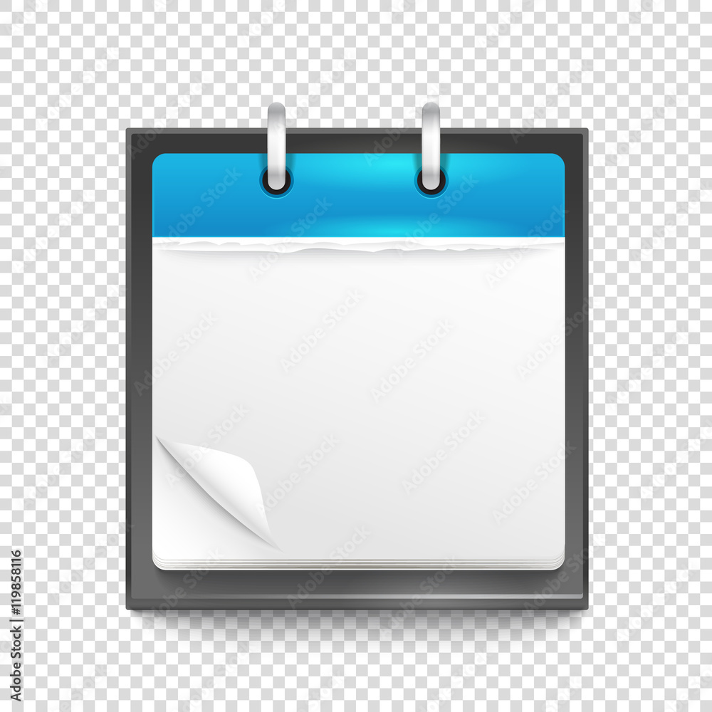 Paper diary on transparent background. Template for a text Stock Vector ...