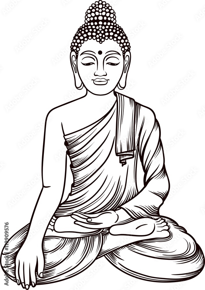 Buddha vector illustration. Stock Vector | Adobe Stock