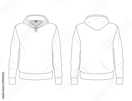 Men s Hoodie Template Front And Back View Stock Vector Adobe Stock