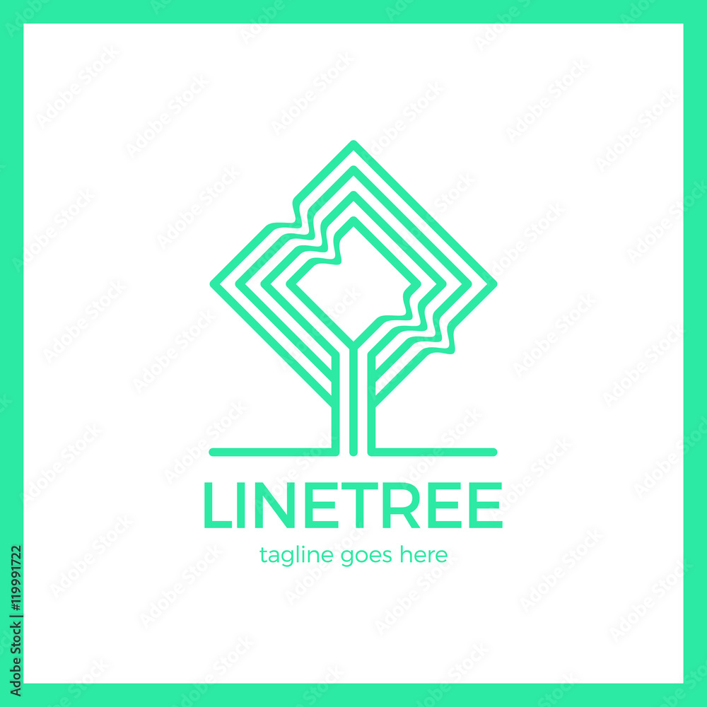 Bio logo, environmental sign. Smart and clever line tree logos ...