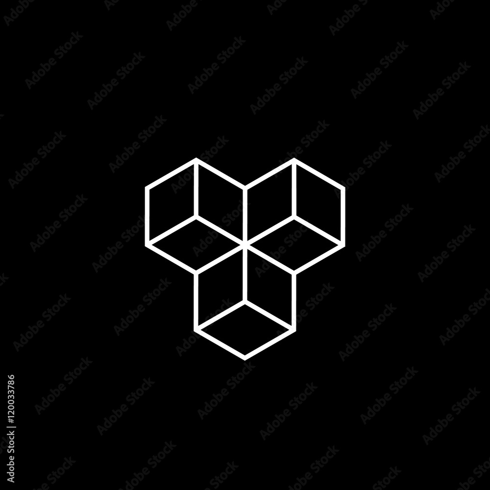 simple white cubes logo design concept, vector logo template Stock ...