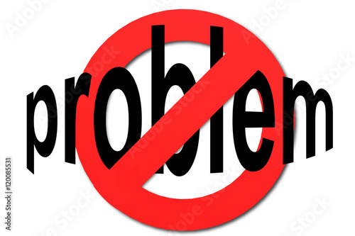 Stop problem sign in red Illustration Stock | Adobe Stock