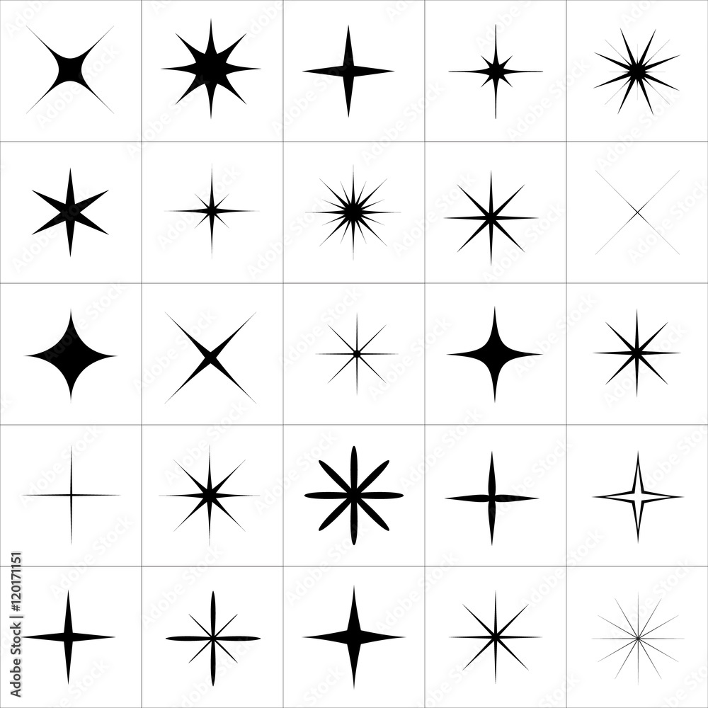 Big collection of sparkle vector. Sparkles white symbols. Sparkle star. Symbols sparkling stars ...