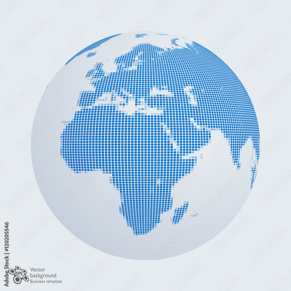 Global Image, Dotted World Map, Earth #Vector Graphic Stock Vector ...