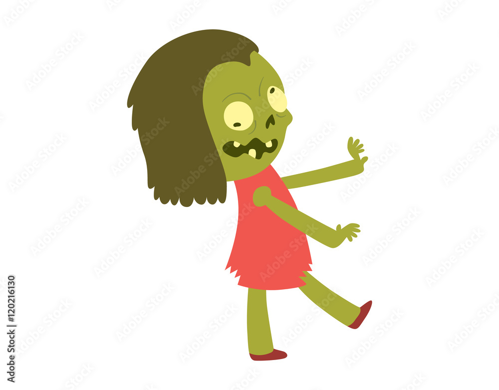 Cartoon zombie character isolated Stock Vector | Adobe Stock