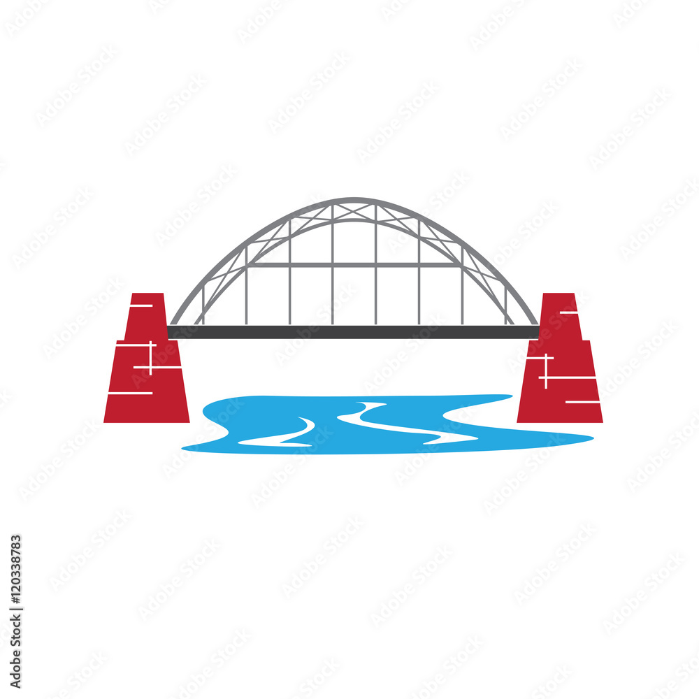 Vector abstract bridge, connection concept Stock Vector | Adobe Stock