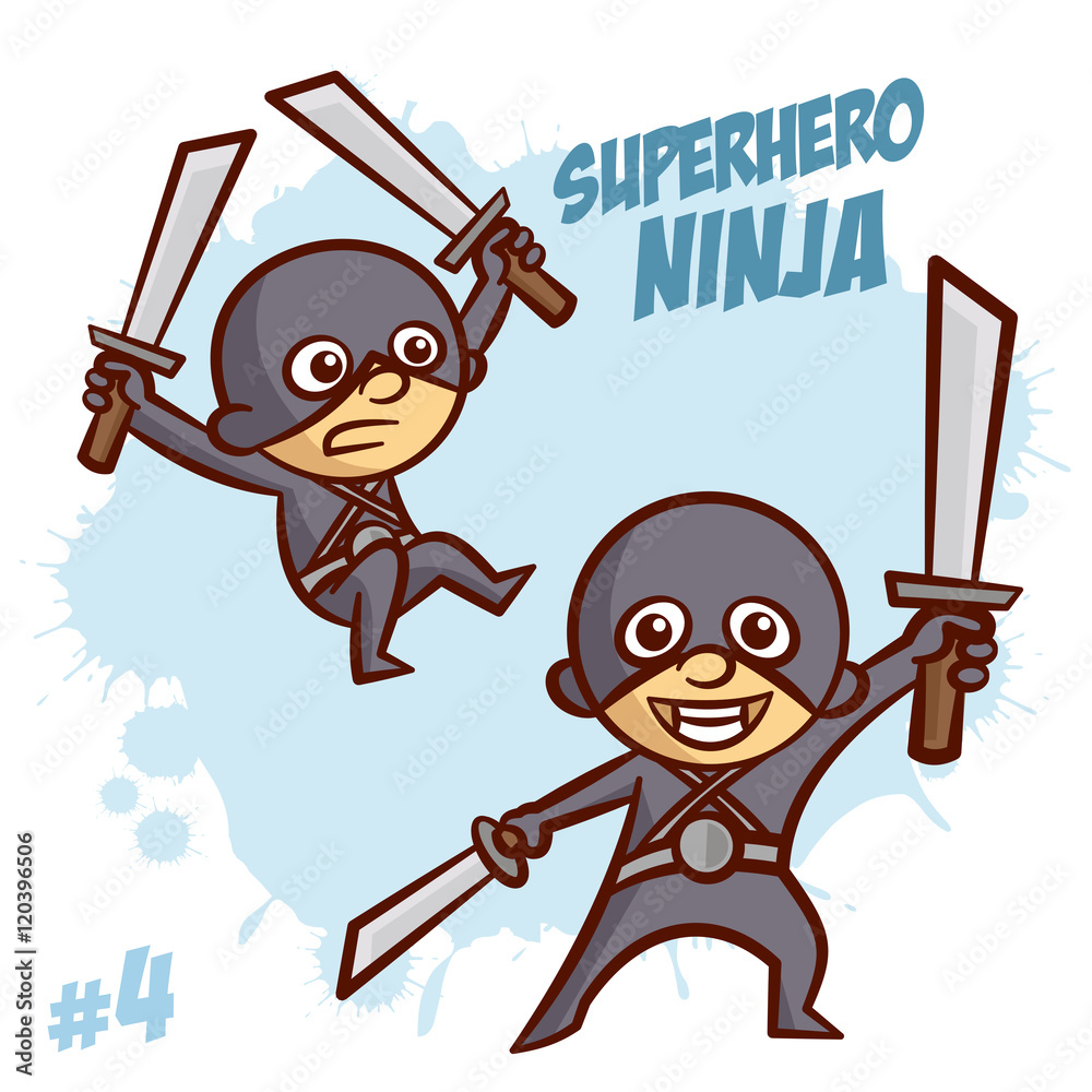 Superhero Ninja Boy Clipart Stock Vector | Adobe Stock