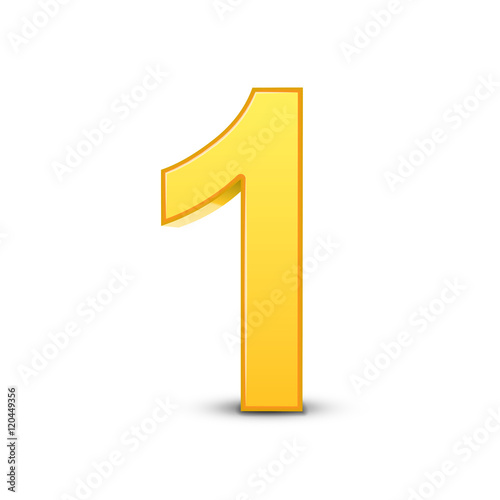 3d shiny yellow number 1 Stock Vector | Adobe Stock