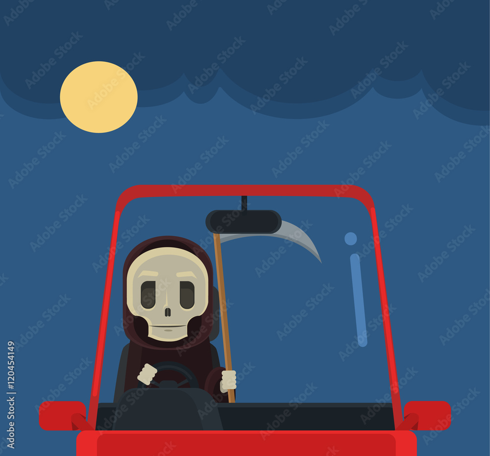 Driver death character. Vector flat cartoon illustration Stock Vector ...