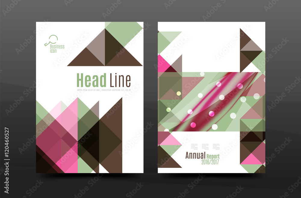 Colorful geometry design annual report a4 cover brochure template ...