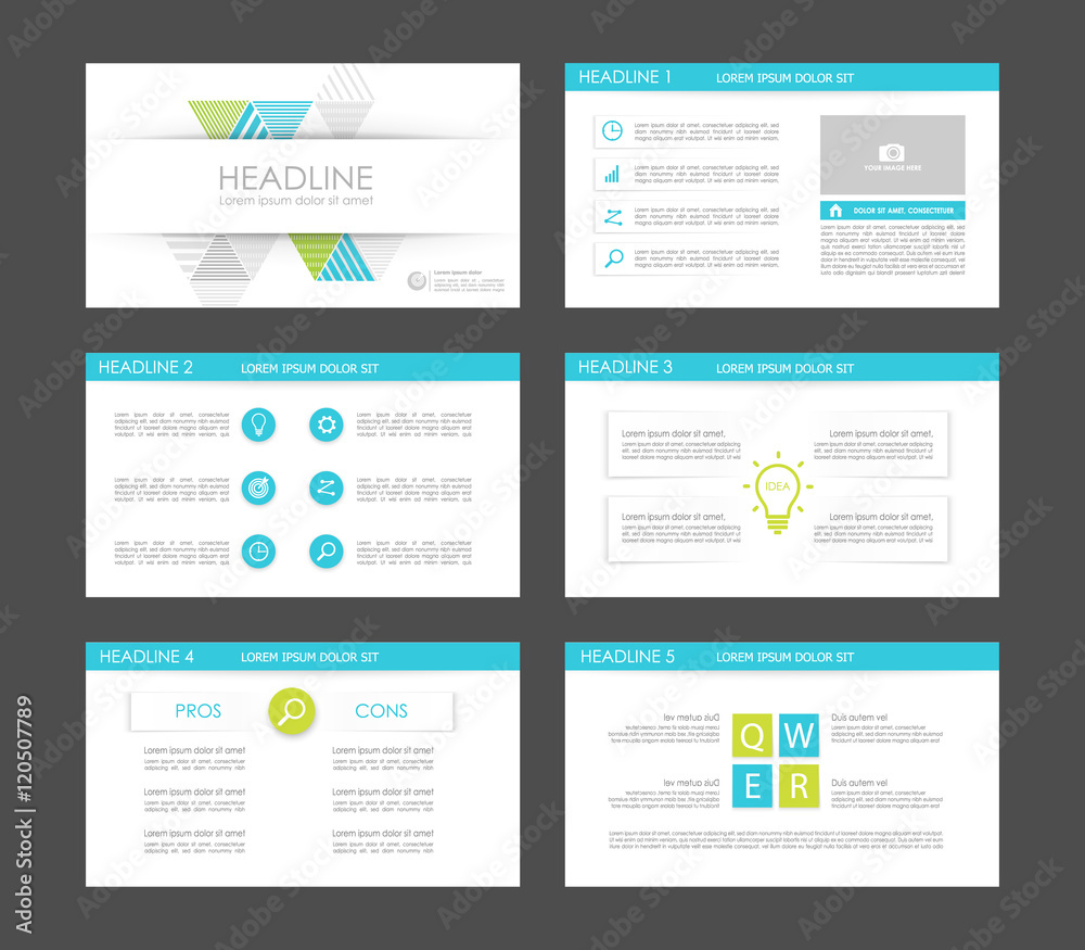 Infographic elements for presentation templates. Leaflet, Annual report ...