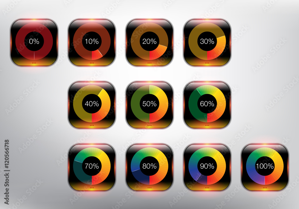 Loading spinners or progress loading bars in different loading state ...