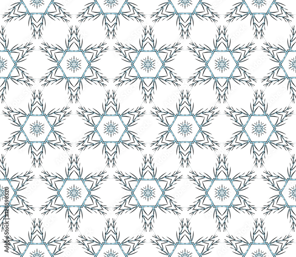 Abstract snowflakes in a seamless pattern. Vector illustration. Stock ...