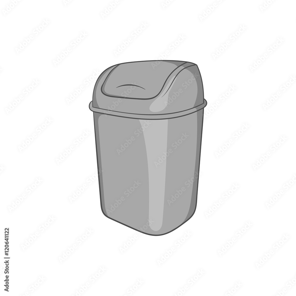 Toilet trash icon in black monochrome style isolated on white ...