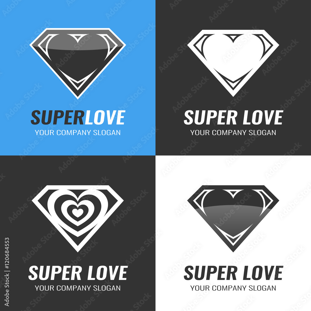 Logo. Icon. Heart. Super love. Stock Vector | Adobe Stock
