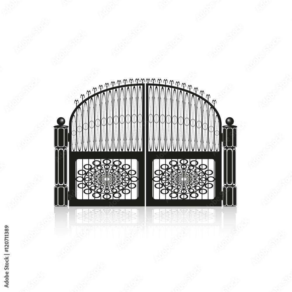 Decorative street gates. Vector illustration. Stock Vector | Adobe Stock