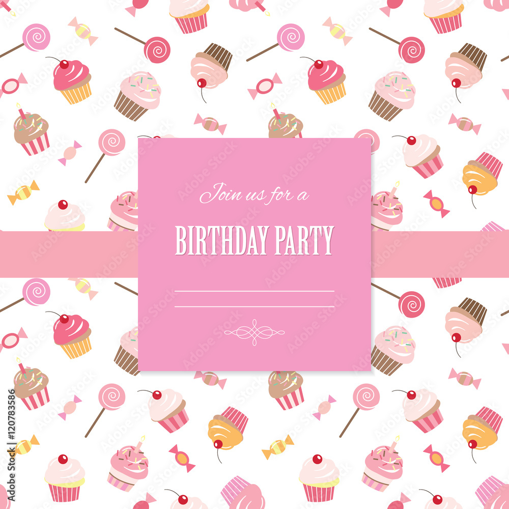 Cute template for scrapbook girly design. Stock Vector | Adobe Stock