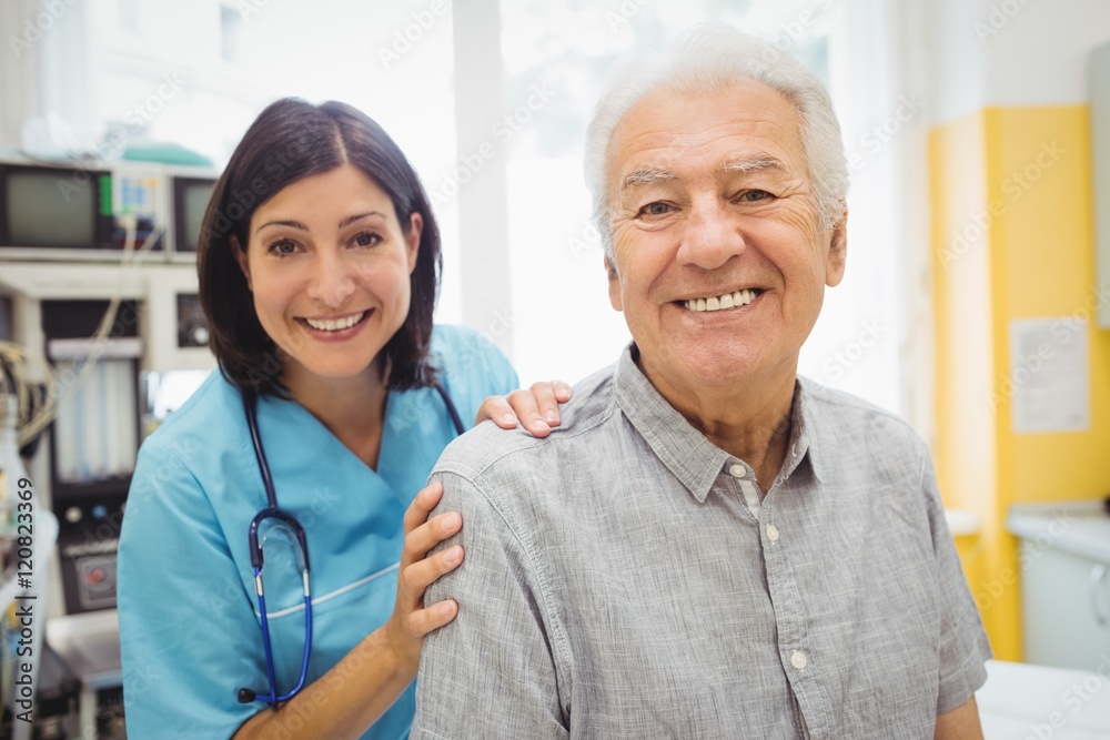 Portrait of a female doctor and patient Stock Photo | Adobe Stock
