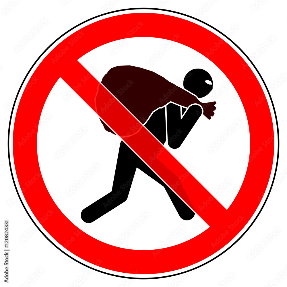 srr72 SignRoundRed - German - Verbotszeichen: Diebstahl verboten ...
