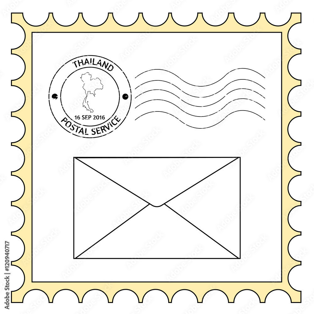 Digital illustrations of a vintage-looking postage ink stamp from ...