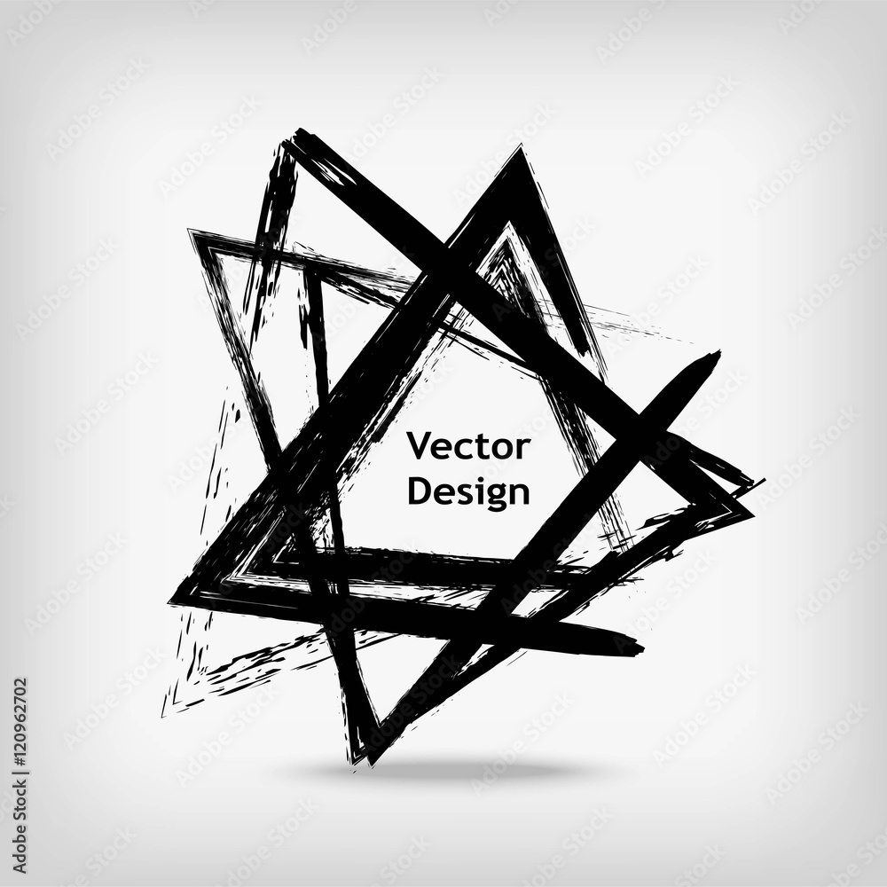 Hand drawn triangle shapes. logo, label, brand design element. Stock ...