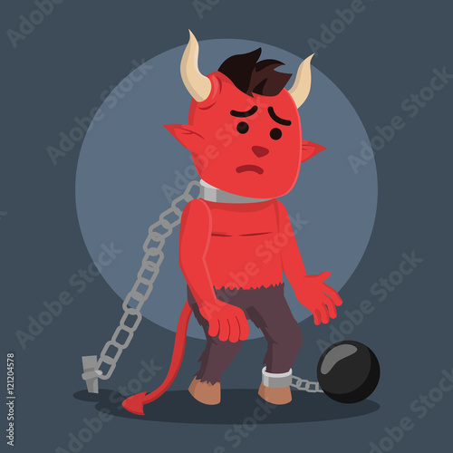 devil being chained colorful Stock Vector | Adobe Stock