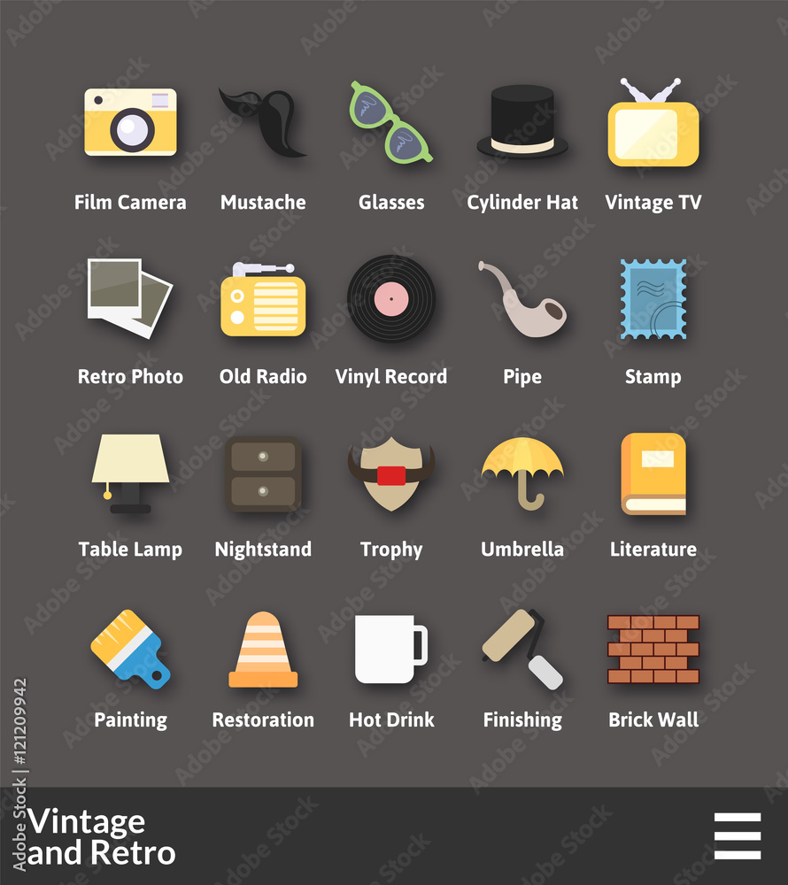 Flat material design icons set Stock Vector | Adobe Stock