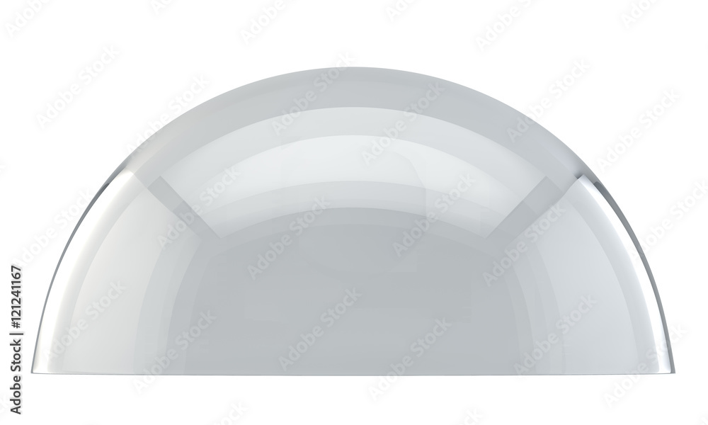 Glass dome side view isolated on white background. Stock Illustration ...