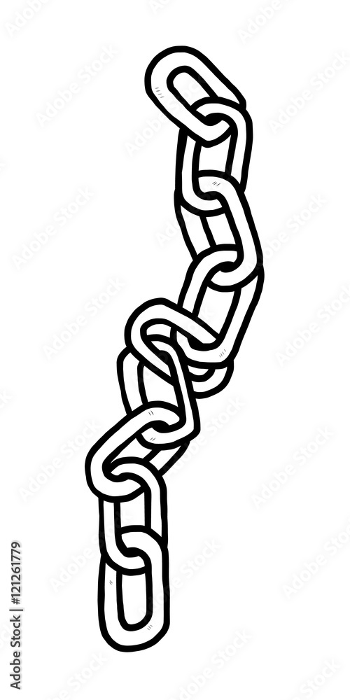 chain / cartoon vector and illustration, black and white, hand drawn ...