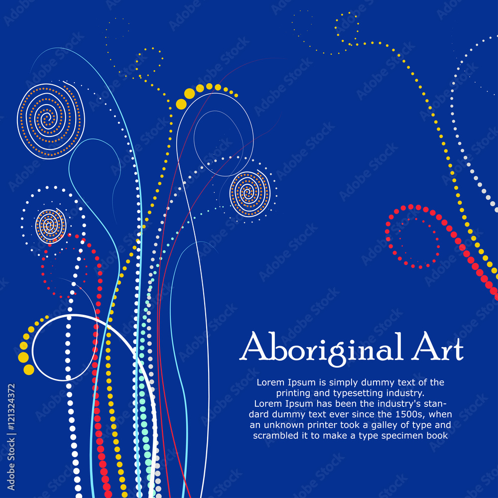 Aboriginal art. Vector Banner with text Stock Vector | Adobe Stock