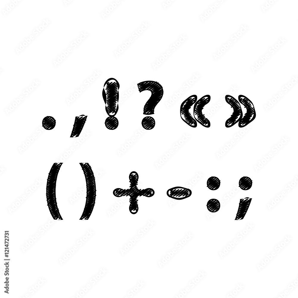 Vector alphabet. Hand drawn letters. Painted Alphabet. Vector ...