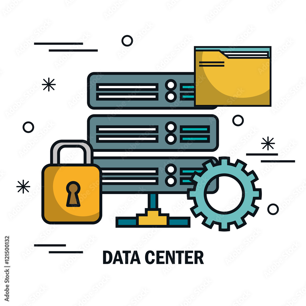 data center tower folder secure isolated vector illustration eps 10 ...