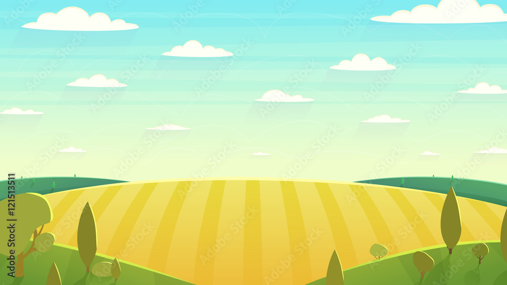 Natural landscape Cartoon vector illustration Stock Vector | Adobe Stock