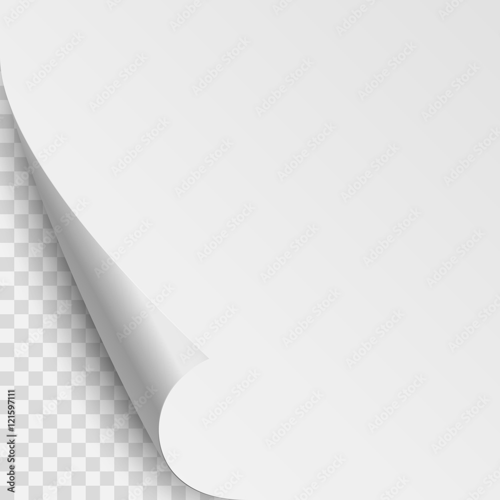 Empty paper sheet. Isolated on transparent background. Vector ...