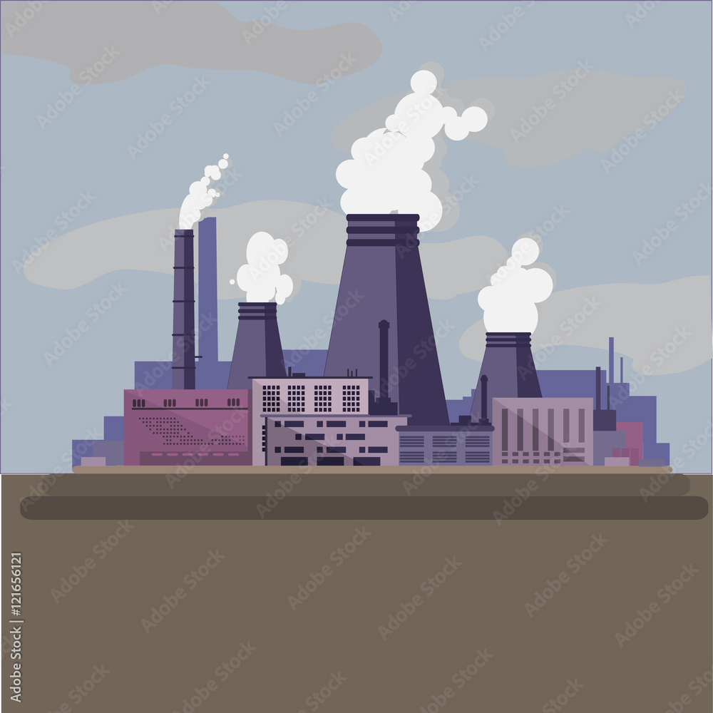 ecological disaster. Environmental problems concept. Thermal power ...
