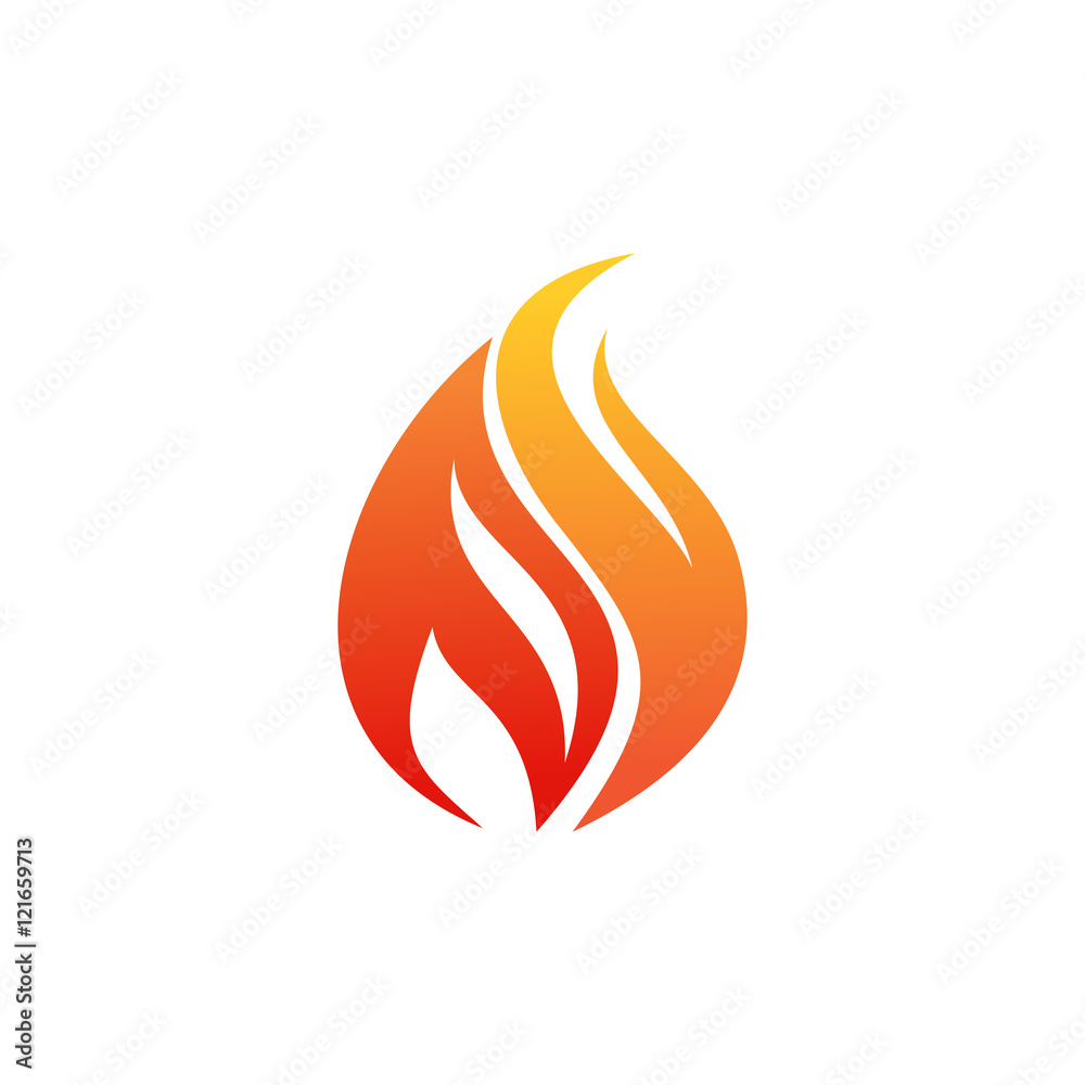 Simple Fire Flame Logo Vector Image Icon Stock Vector | Adobe Stock