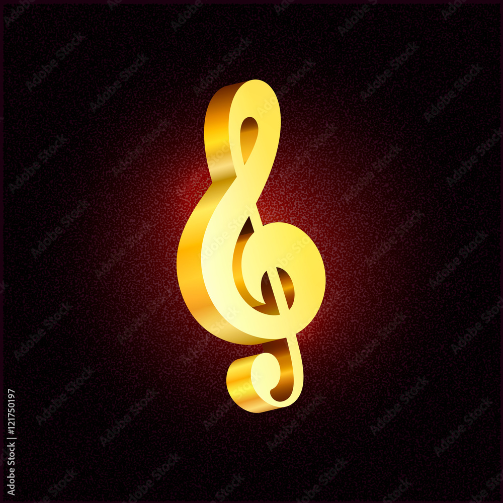 Vector gold treble clef Stock Vector | Adobe Stock