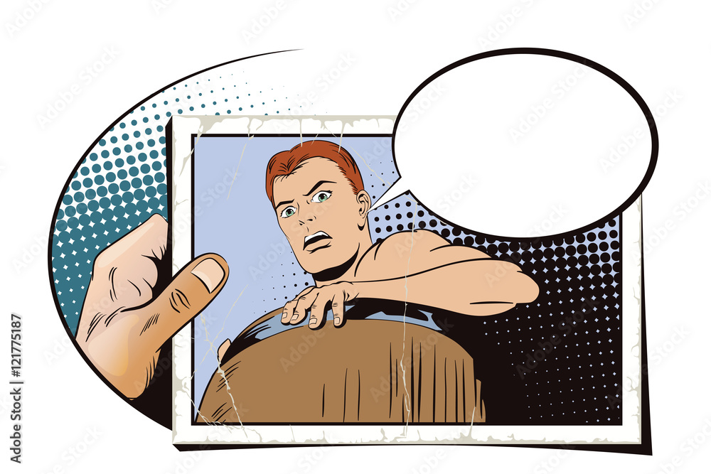 Naked man inside a barrel. Ruin and debts. Stock Vector | Adobe Stock