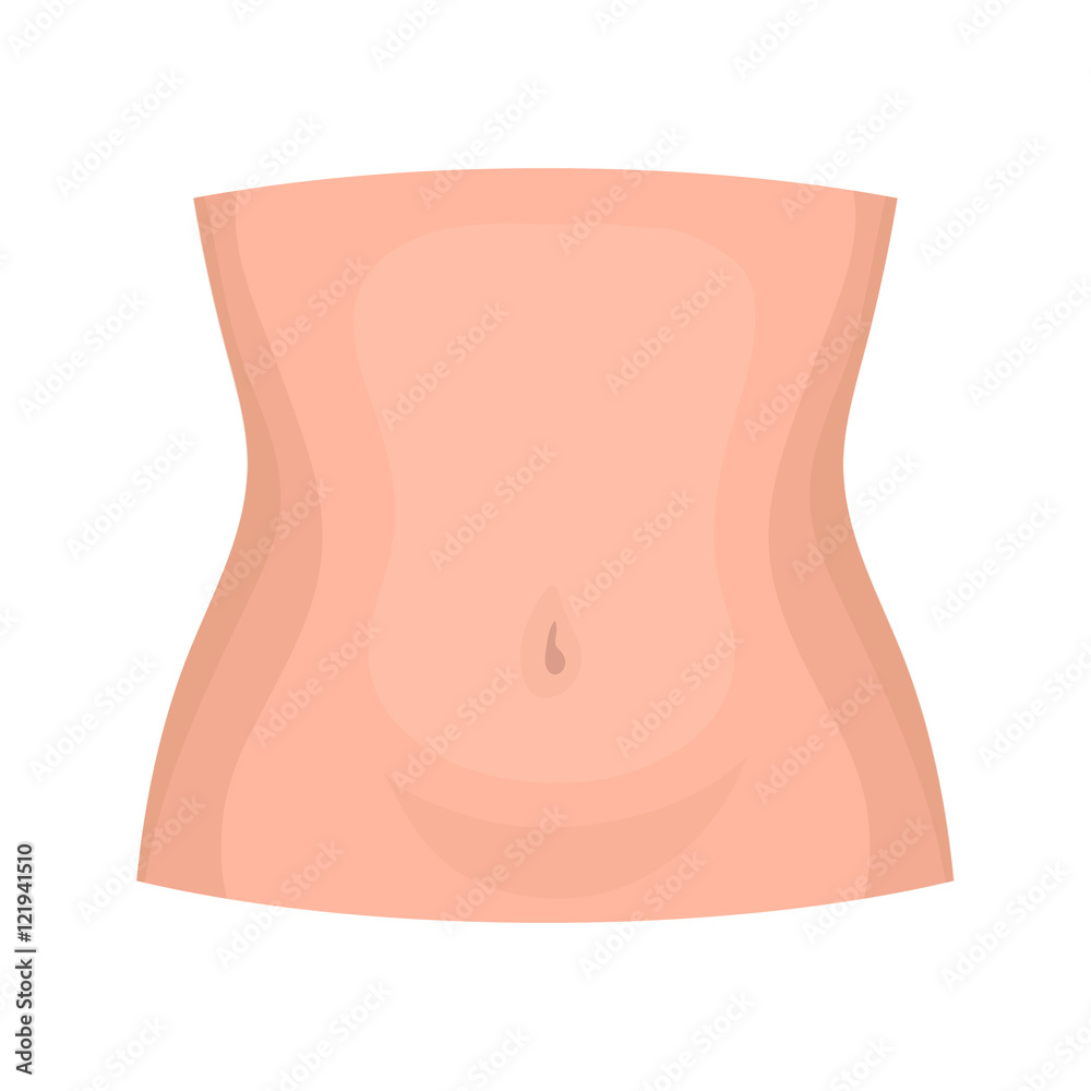 Abdomen icon in cartoon style isolated on white background. Part of ...