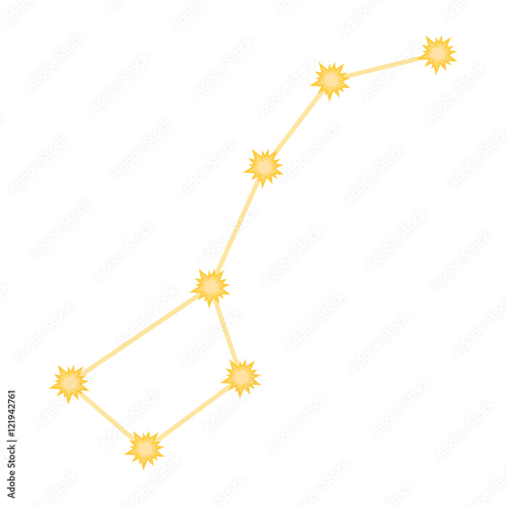 Ursa Major icon in cartoon style isolated on white background. Space ...