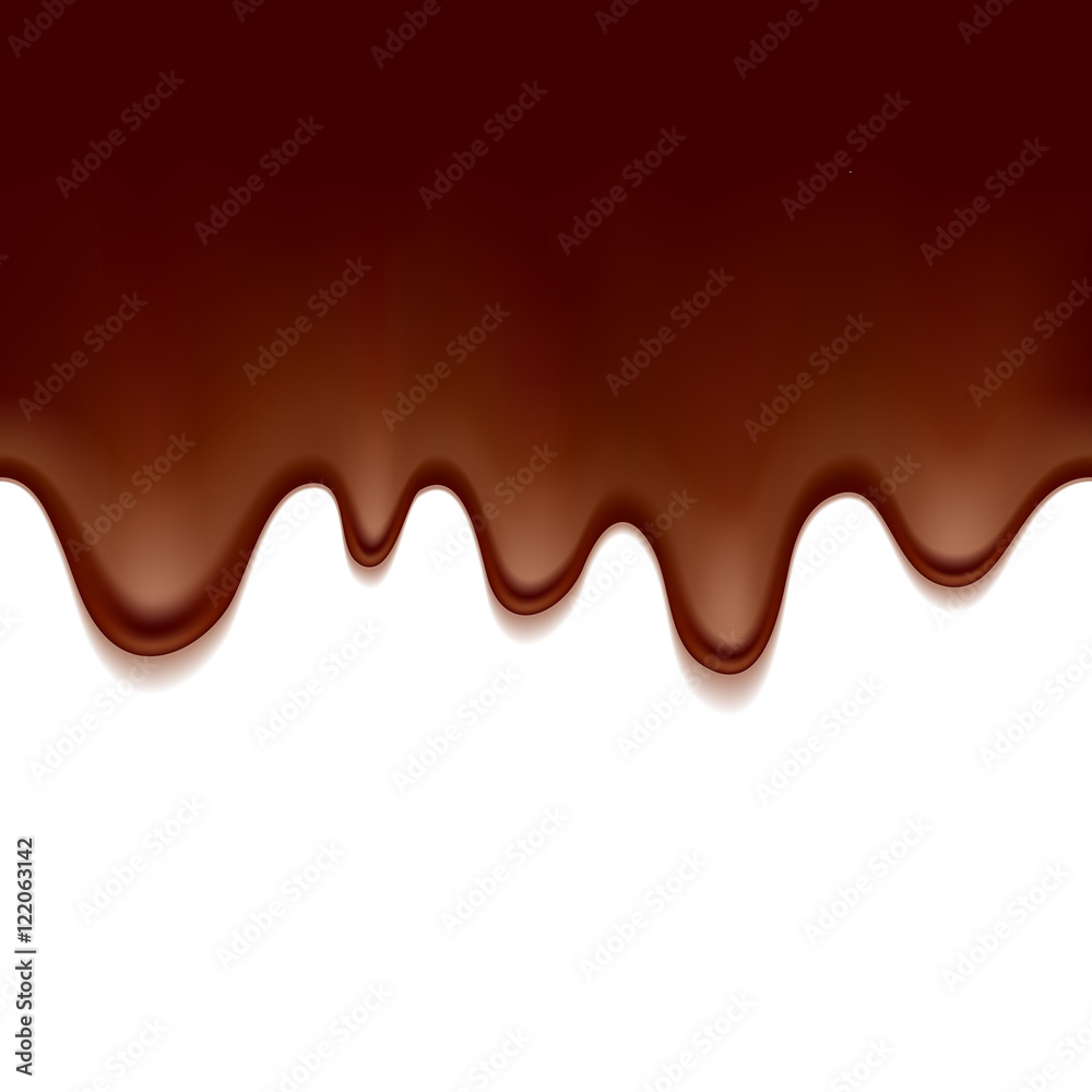 Melted flowing chocolate drips border vector illustration. Stock Vector ...