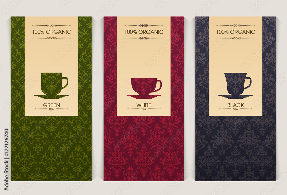 Vector set of templates packaging tea Stock Vector | Adobe Stock