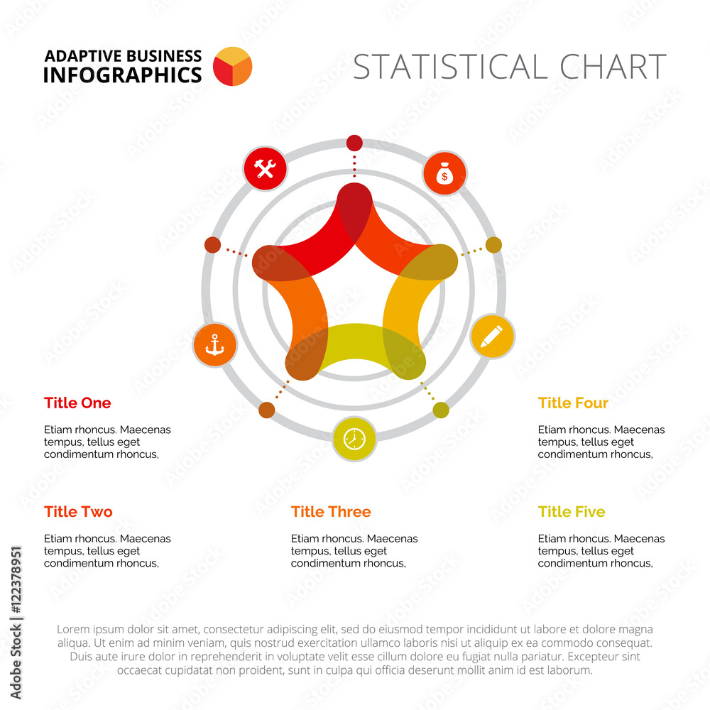 Star in Circle Diagram Template Stock Vector | Adobe Stock